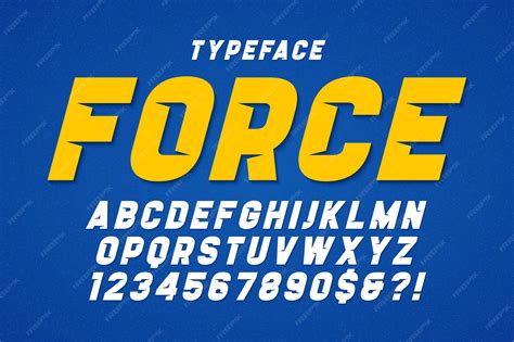 Premium Vector Force Heavy Display Font Design Swatches Color Control