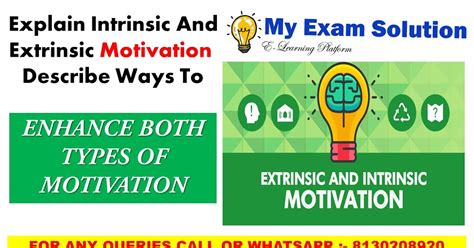 Explain Intrinsic And Extrinsic Motivation My Exam Solution