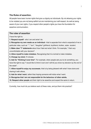 Being Assertive Pdf