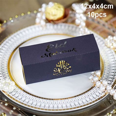 10pcs Gold Black Eid Mubarak Deco Chocolate Candy Grandado