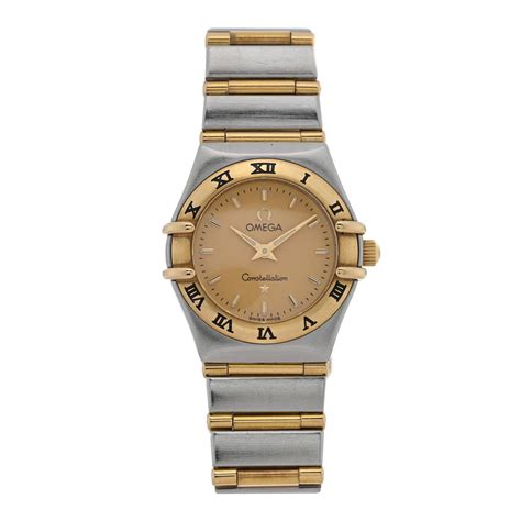 Omega Stainless Steel 18k Yellow Gold 22mm Constellation Quartz Watch
