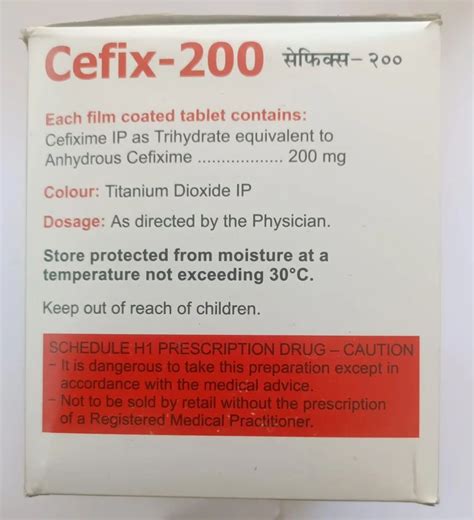 Cefix 200 Tablet Ip 200mg At ₹ 8750stripe In Kalyan Id 2853152799097