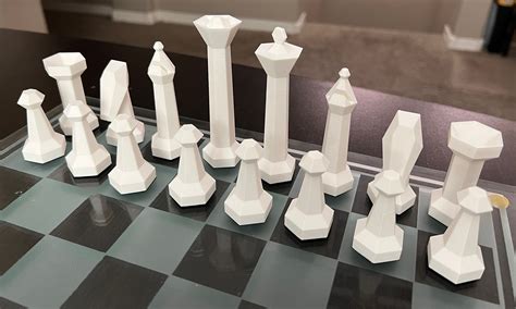 Parametric Chess Set Color Options High Resolution Custom 3d Printed