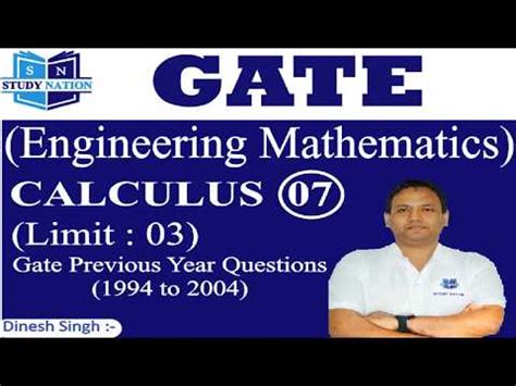 GATE Engineering Maths Calculus GATE Previous Year Question Video Lecture Crash Course