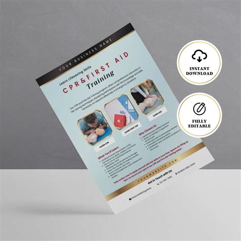 Cpr Training Flyer Cpr Flyer Cpr Template Cpr First Aid And