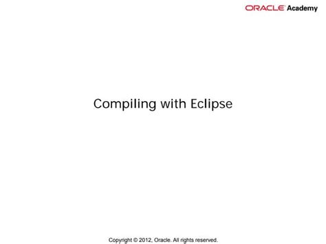 Compiling With Eclipse Ppt