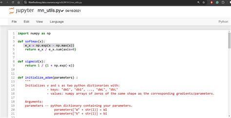 Week 1 Assignment1 Softmax Function Sequence Models Deeplearningai