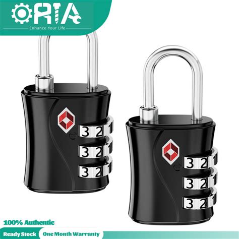 Oria Tsa Approved Luggage Locks 3 Digit Padlock For Suitcase Backpack