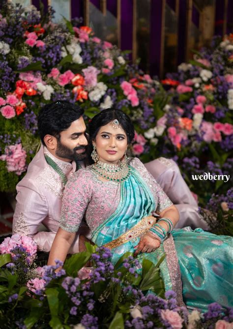 Couple Poses In Engagement Engagement Photos In Saree Engagement
