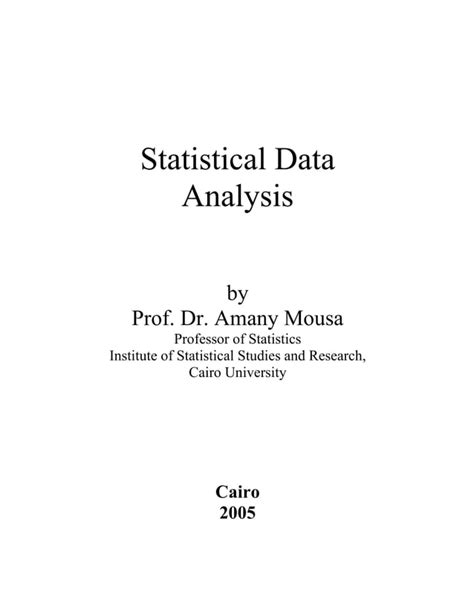 C4 1 Statitical Analysis Pdf