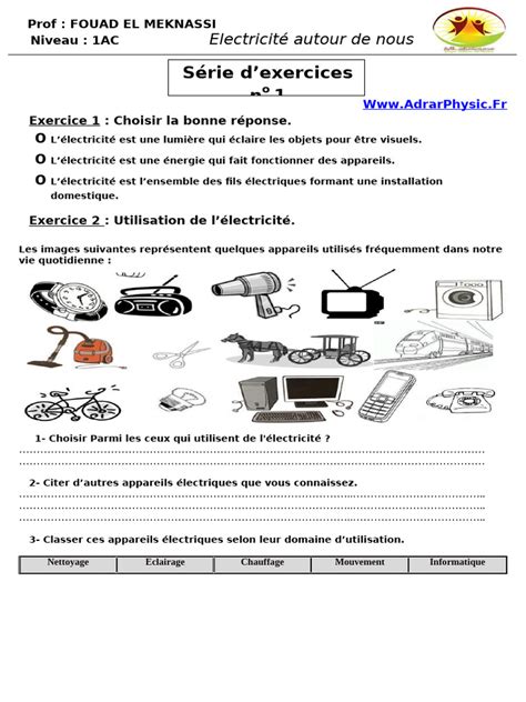 Série 8 Circuit Simple Conducteur Types Des Montages Pdf