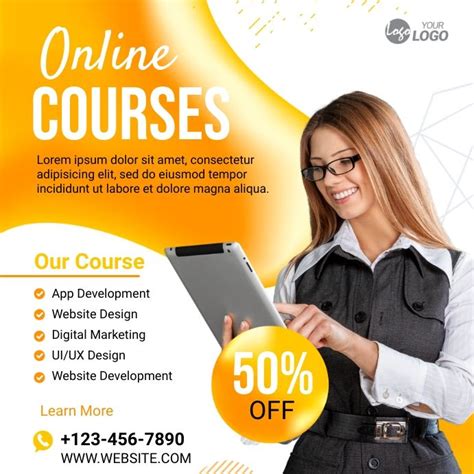 Online Courses Instagram Post Online Classes Class Poster Online