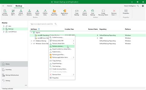 Step 1 Launch Volume Level Restore Wizard Veeam Agent For Microsoft