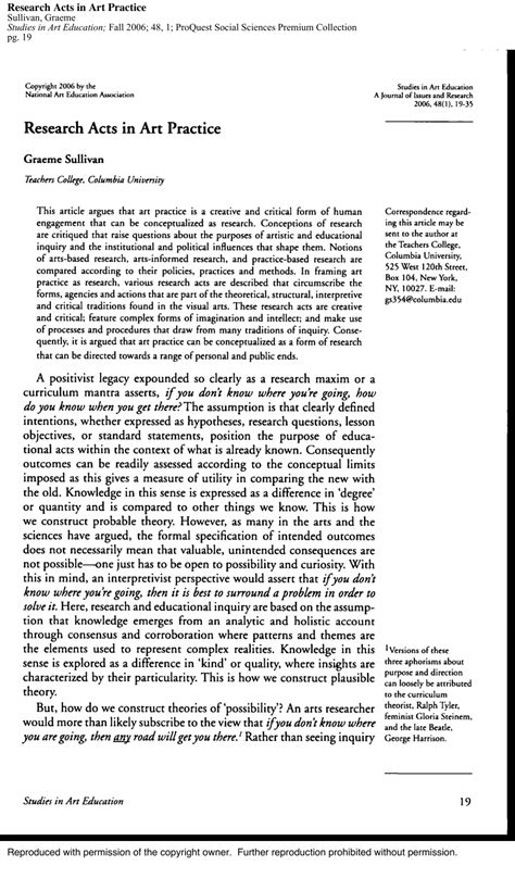 Pdf Research Acts In Art Practice