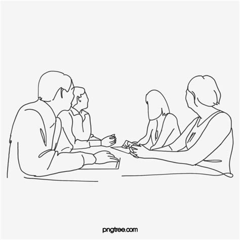 사무실 회의 일러스트 만화 선 그리기 장면 그림 선 사무실 직업 Png 일러스트 및 Psd 이미지 무료 다운로드