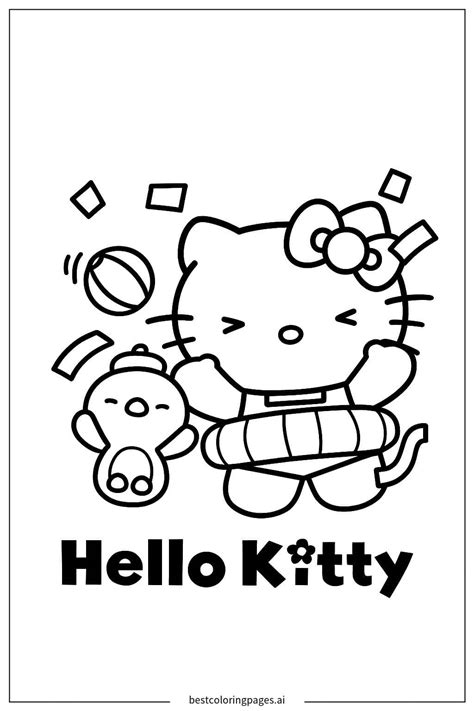 50 หน้าระบายสีภาพระบายสี เฮลโลคิตตี้ Pdf และ Png สำหรับพิมพ์ฟรี