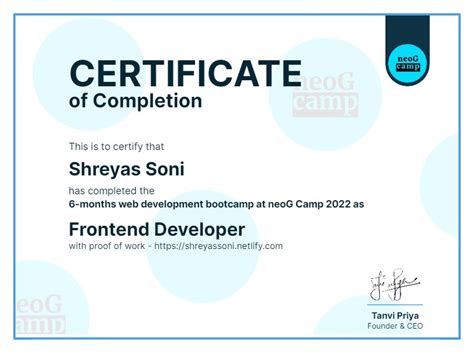 Shreyas Soni On Linkedin Neogcamp Frontend