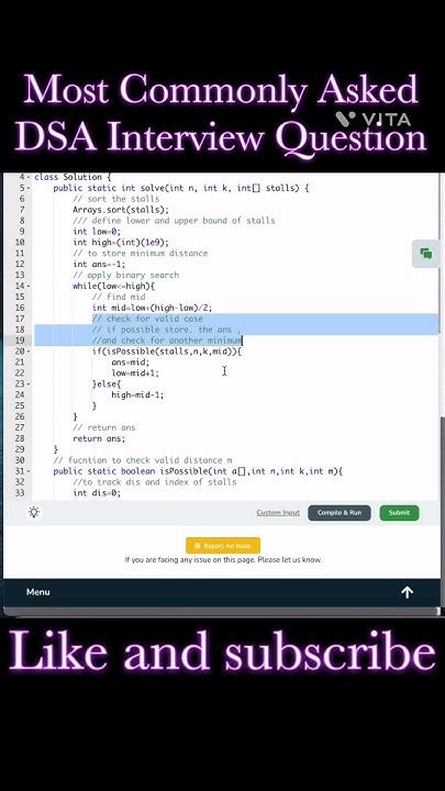 Aggressive Cows Binary Search Interview Prep Quick Recap Dsa Java Gfg Leetcode