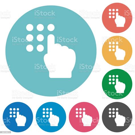 typing security code flat round icons stock illustration download