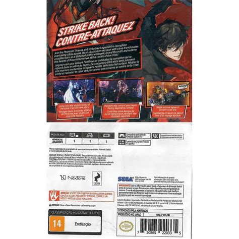Persona 5 Strikers Nintendo Switch Novo Jogo Mídia Física Arena
