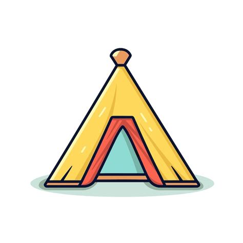 Premium Vector A Yellow Tent With A Red Triangle On It