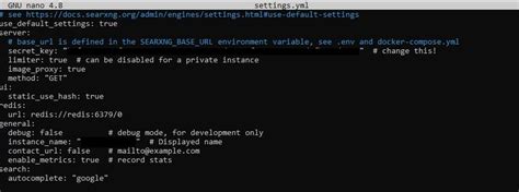 searxng breaks as soon as the settings yml file is edited r searx