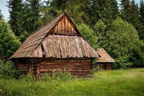 Premium Photo Old Log Cabin In The Forest