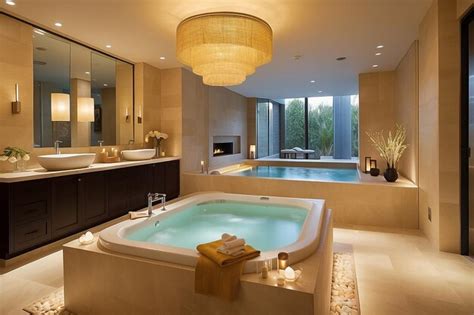 Premium Photo Yellow Spa In Home Bathroom