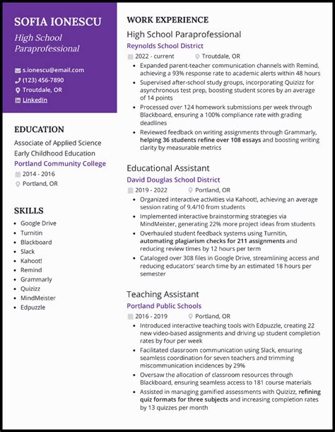 17 Paraprofessional Resume Examples Winning Jobs In 2026