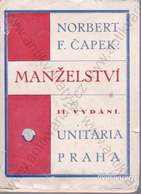 Manželství Norbert F Čapek 1927 Bazar Hyperinzerce Cz