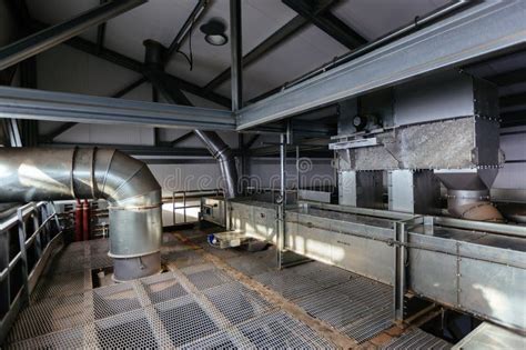 Industrial Grain Drying Machine Pipeline And Separator Stock Image