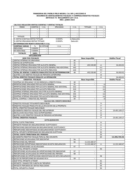 Relacion De Compras Y Ventas Junio 2024 Pdf