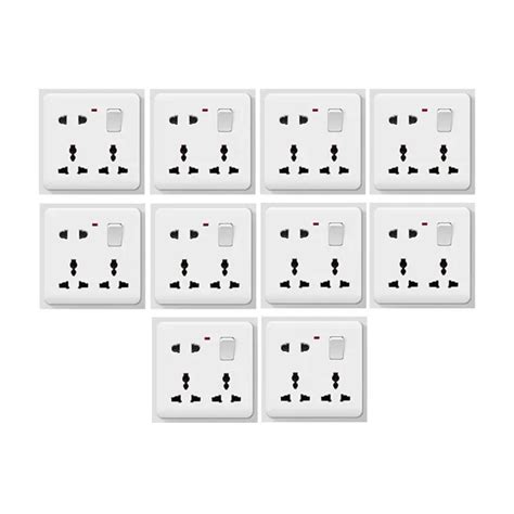 Bundle Of 10 Pieces Multi Function Universal Wall Socket 8 Pin Socket