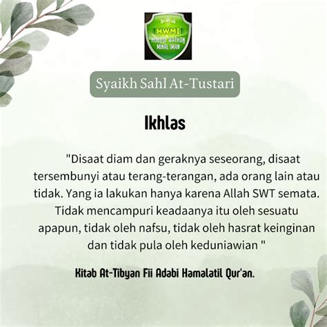 Kisah Kekasih Allah Swt Ikhlas Menurut Syaikh Sahl Bin Abdullah At