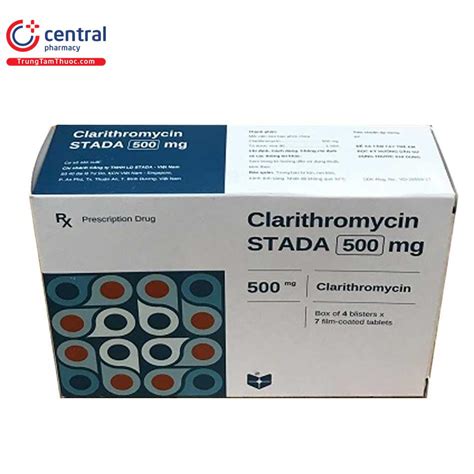 [chÍnh HÃng] Thuốc Clarithromycin Stada 500mg điều Trị Nhiễm Trùng