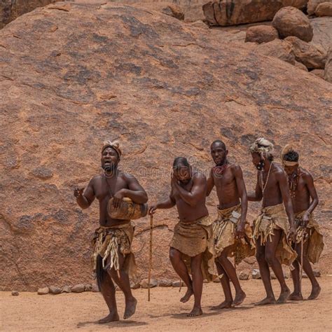 Damara People In Traditional Clothes Demonstrating Traditional Dance At