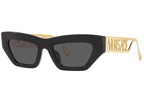 Versace Cat Eye Sunglasses Blackgrey Ve4432u In Metalacetate With Gold Tone Us
