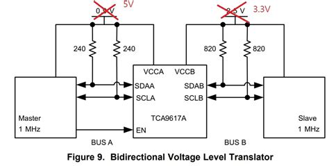 tca9617b 5v to 3 3v level shift interface forum interface ti e2e