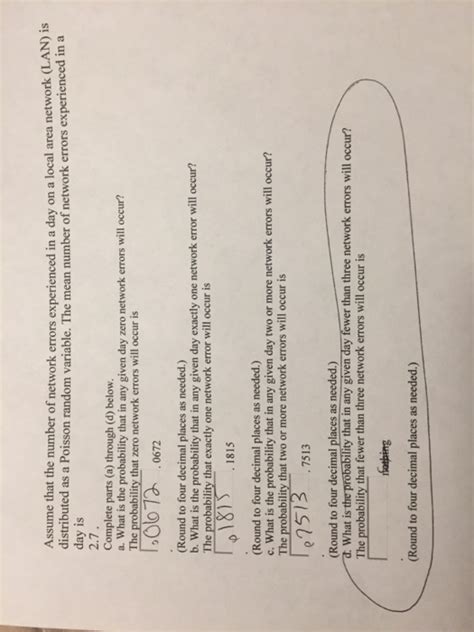 Solved Assume That The Number Of Network Errors Experienced