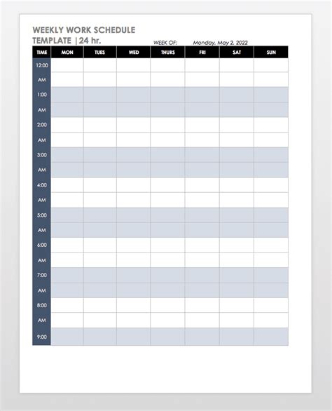 Free Work Schedule Templates For Word And Excel Smartsheet