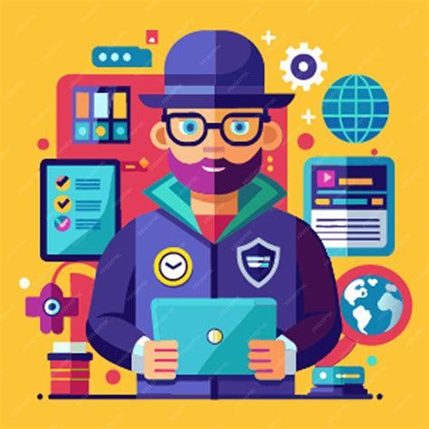 Premium Vector Information Security Analyst Vector Character Flat Style Illustration