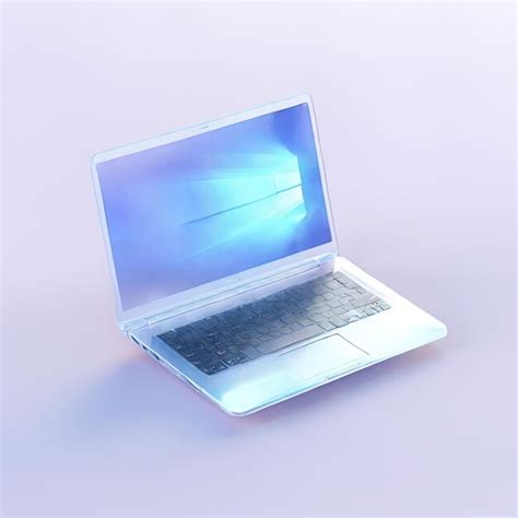 Premium Photo Glossy Stylized Glass Icon Of Laptop Notebook Computer