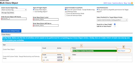how to bulk clone objects in salesforce bofc