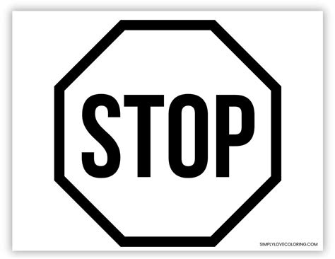 Printable Stop Sign Free Pdf Download Simply Love Coloring
