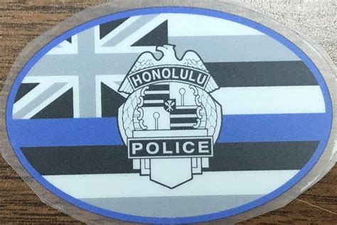Hpd Oval Flag Inside Window Decal Honolulu Police Relief Association