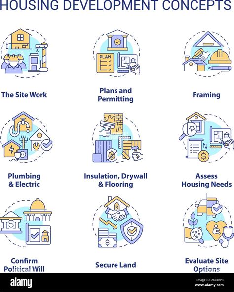 Housing Development Concept Icons Set Stock Vector Image And Art Alamy