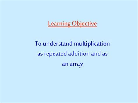 multiplication arrays ppt ppt