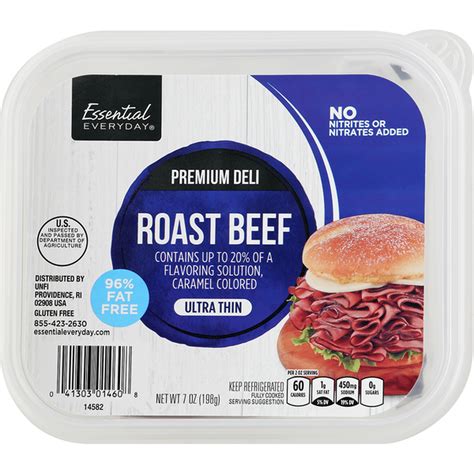 Essential Everyday Roast Beef Ultra Thin Premium Deli 7 Oz Delivery