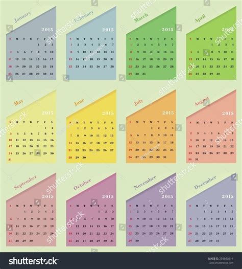 Classical Calendar On Light Background Stock Vector Royalty Free