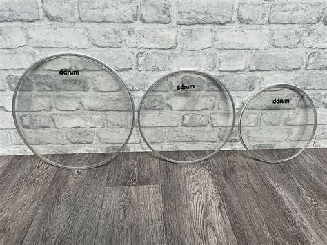 Ddrum Clear Resonant Tom Fusion Size Drum Heads Skins Set Of Reverb